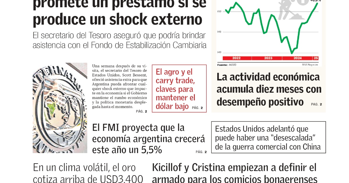Mas apoyo de Estados Unidos y rebote del PBI: los temas del día de BAE ...
