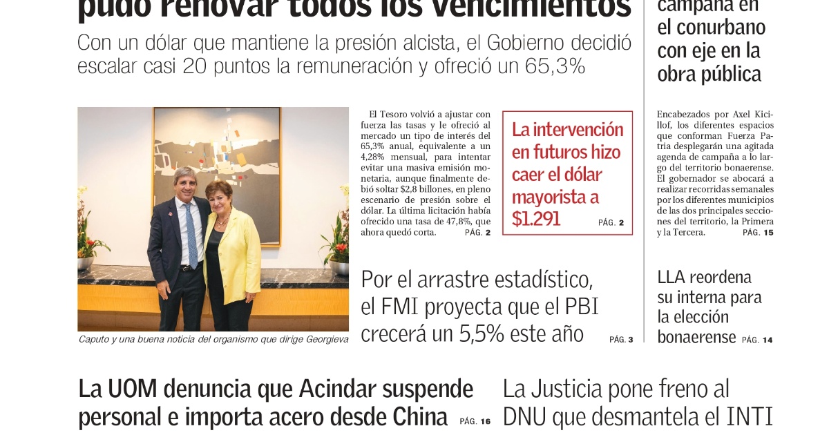 Suba fuerte de la tasa y la visión del FMI: la tapa de BAE Negocios ...